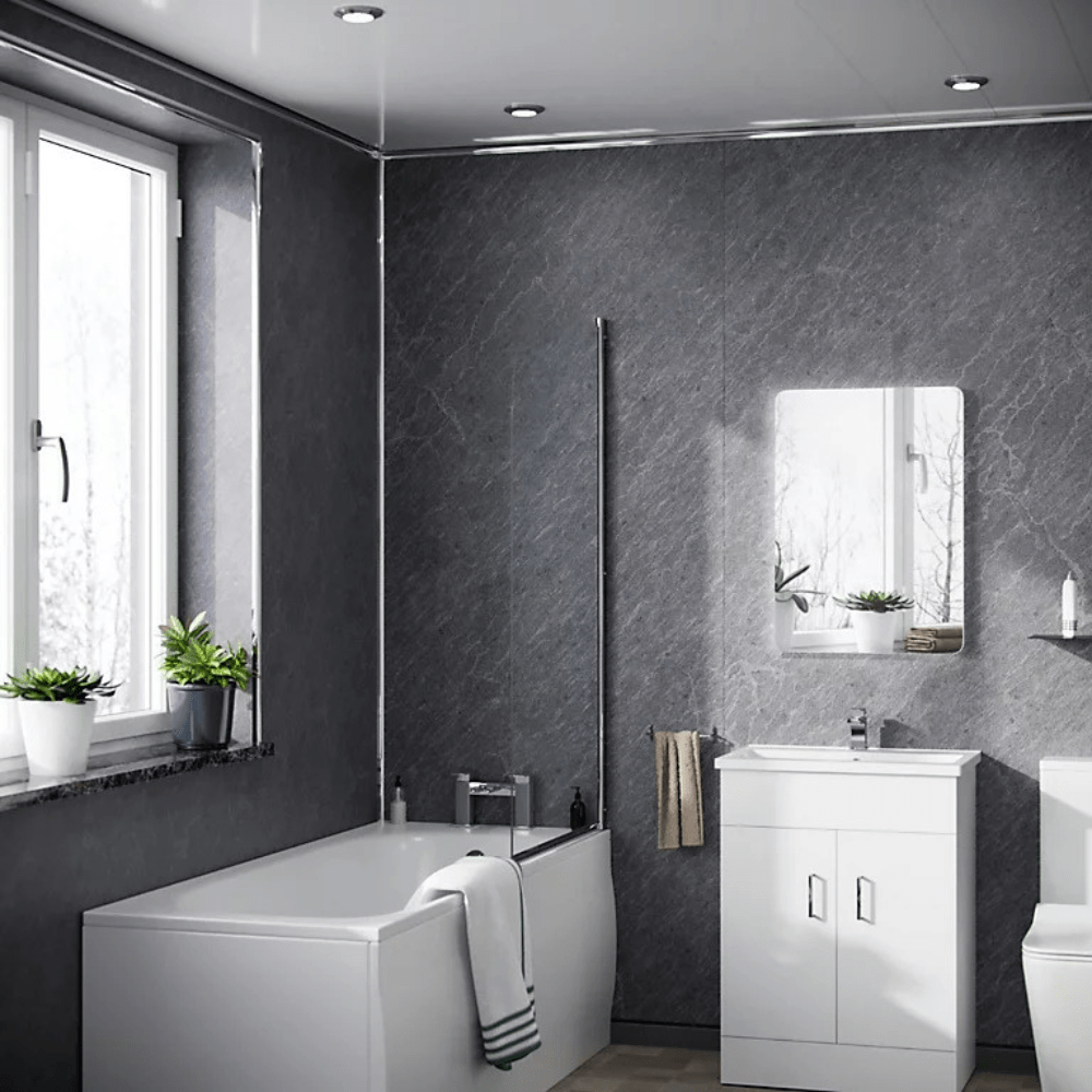 Slate Grey 5MM Wall Panels,250MM X 2.7M Long PVC Panels